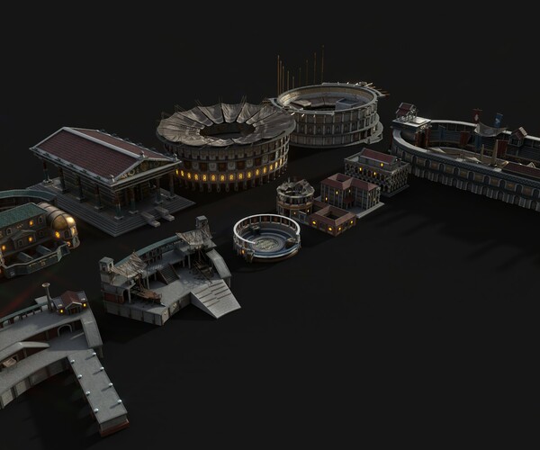 ArtStation - Mega Roma Greek Ancient City Pack | Game Assets