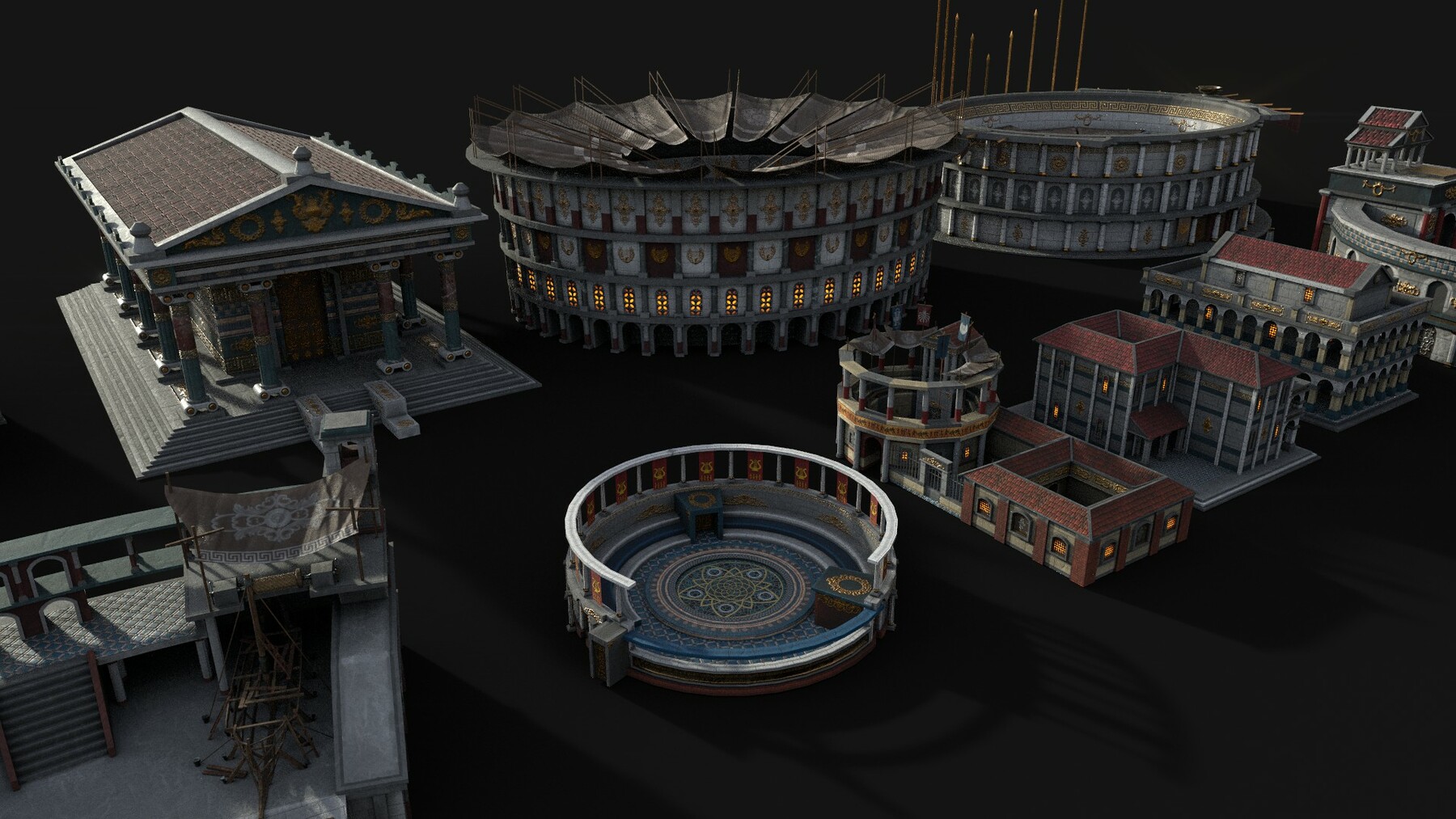 ArtStation - Mega Roma Greek Ancient City Pack | Game Assets