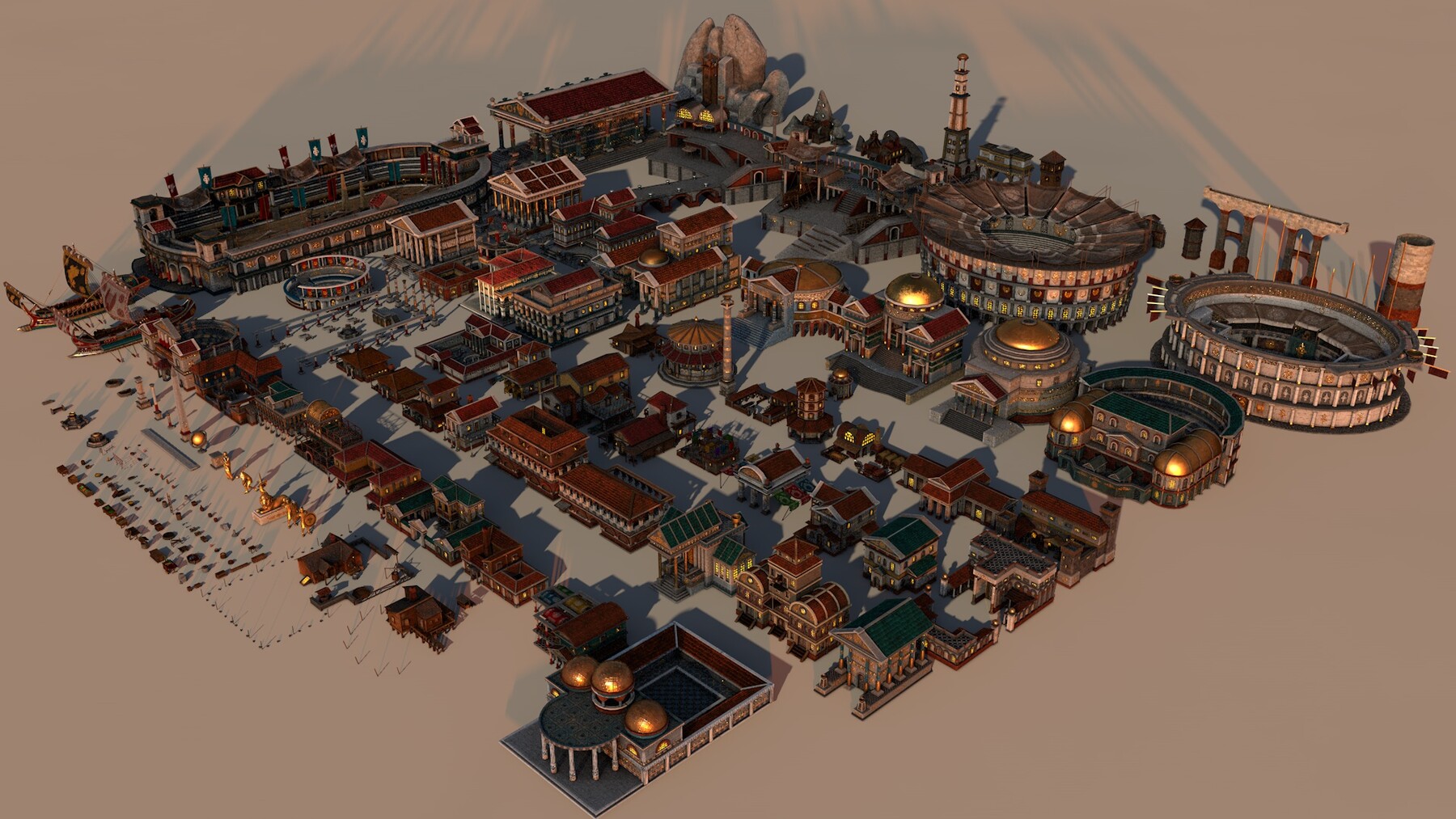 ArtStation - Mega Roma Greek Ancient City Pack | Game Assets