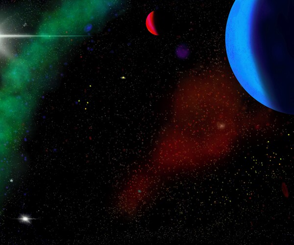 ArtStation - Alien solar system with gas giant and its moon | Artworks