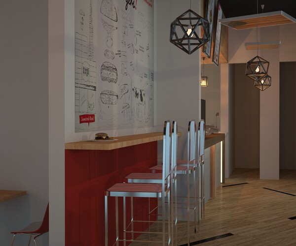 ArtStation - 3D Restaurant Cafe Interior Full model | Resources