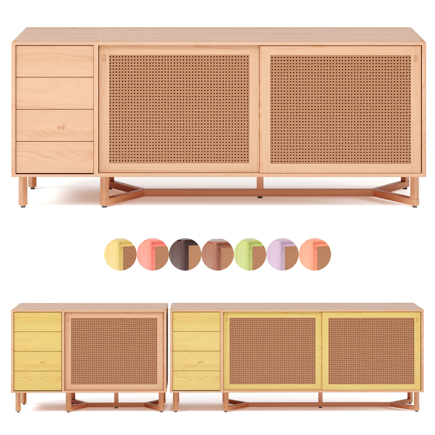 ArtStation - Sidebar No3- sideboard with drawers By adjustable color ...