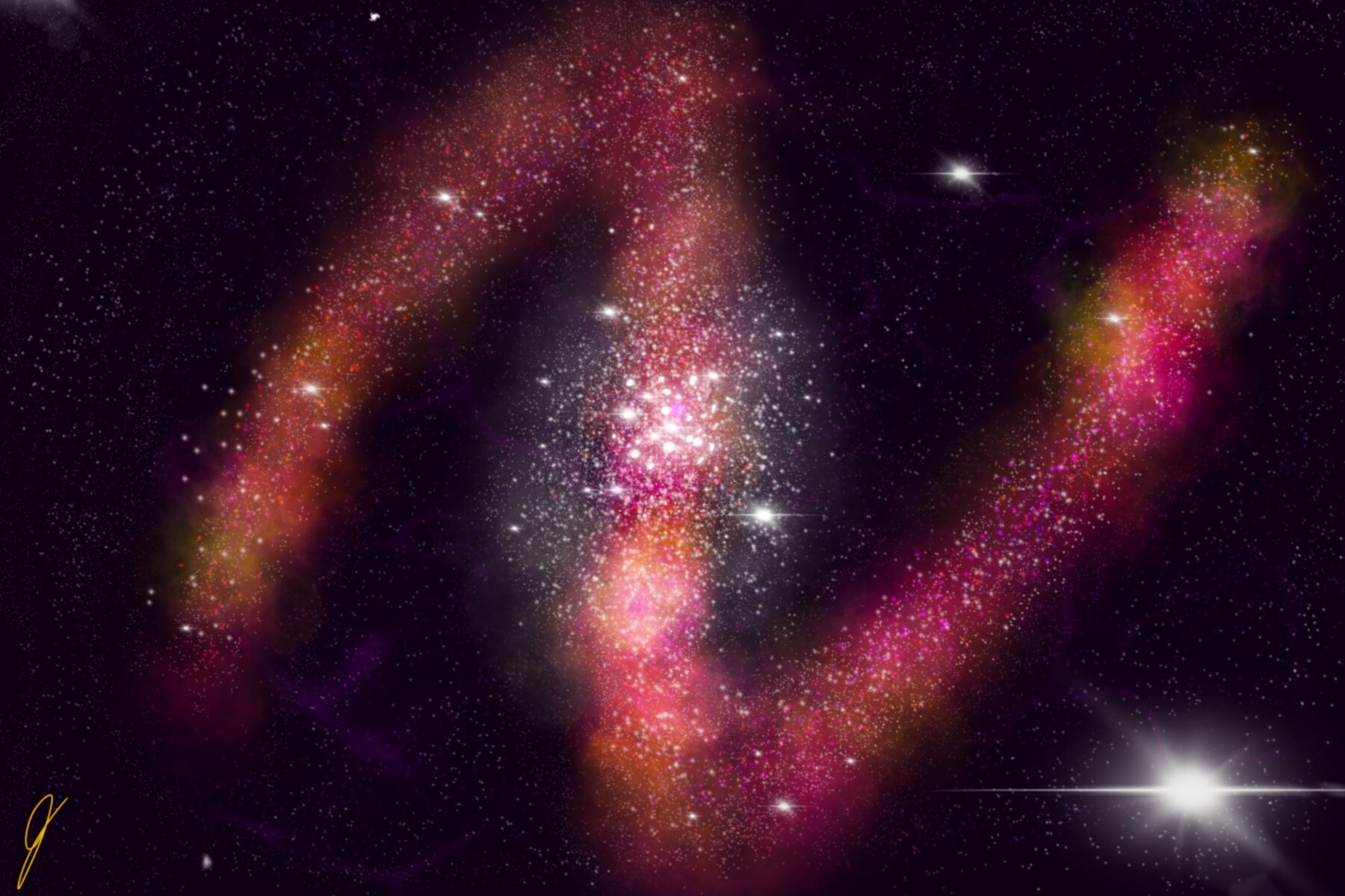 ArtStation - Spiral bar galaxy 4” x 6”. Free | Artworks