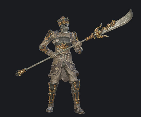 ArtStation - Fantasy Knight with Halberd | Game Assets