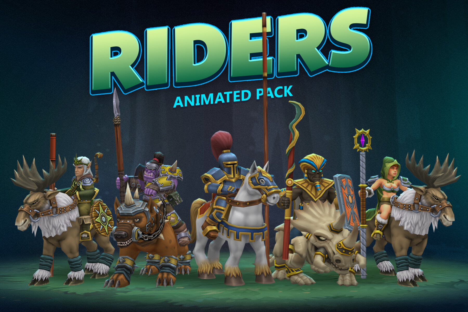 ArtStation - Riders animated pack | Game Assets
