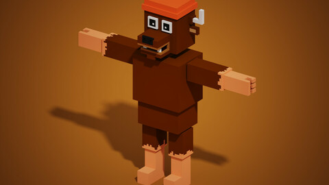 ArtStation - Elk Lumberjack Human Body minecraft Style | Game Assets
