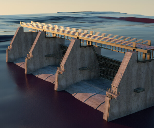 ArtStation - bridge dam 3D model 3D model | Game Assets