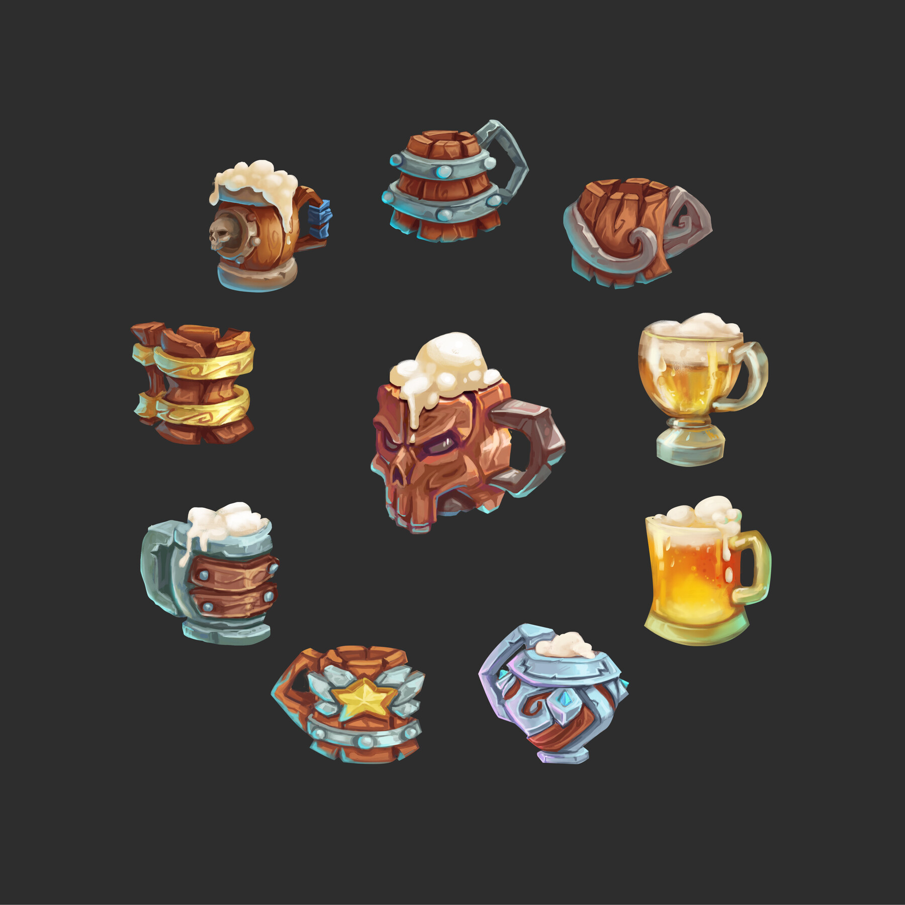 ArtStation - FREE Fantasy Medieval Beer Icons | Game Assets