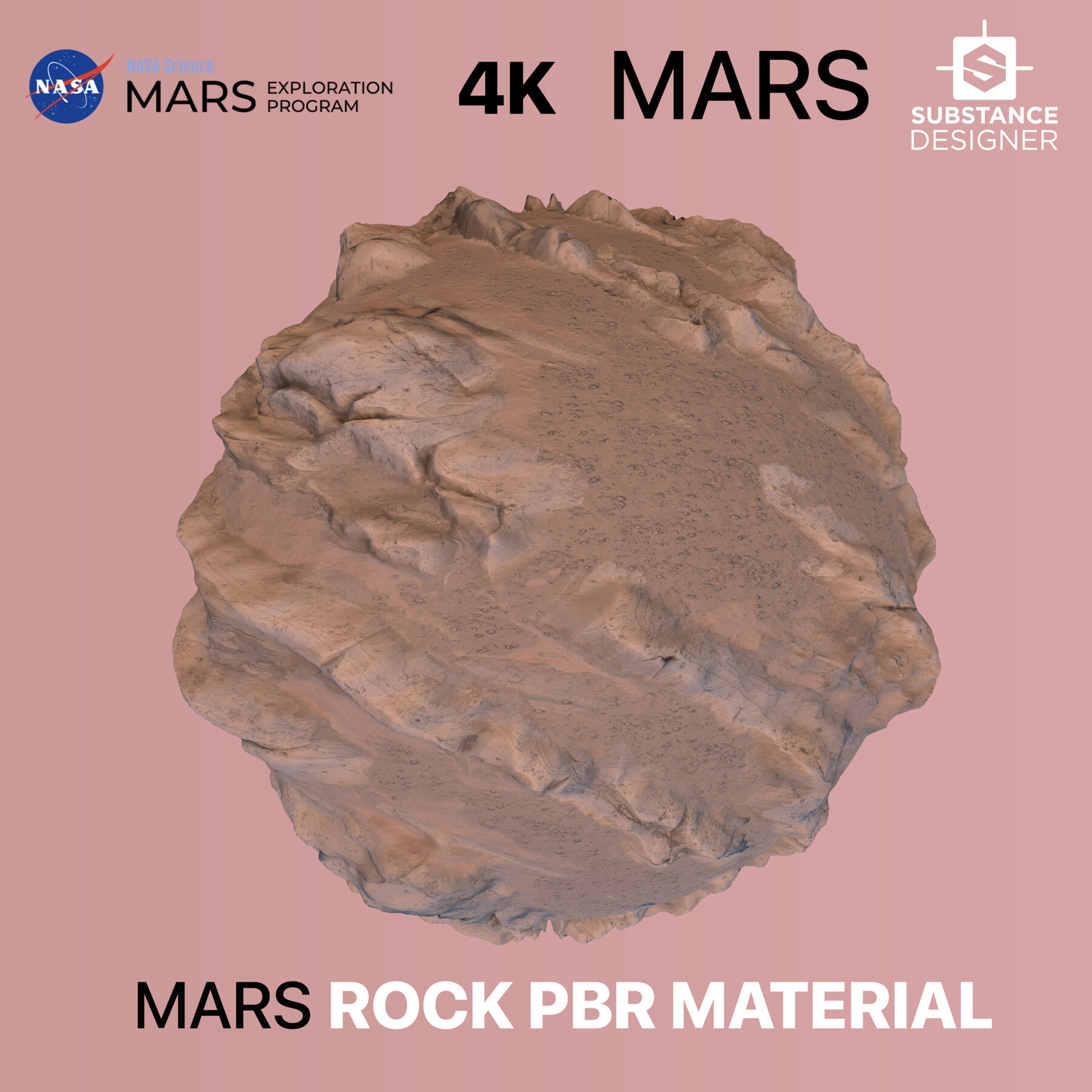 ArtStation - MARS ROCK PBR MATERIAL 4K | Game Assets
