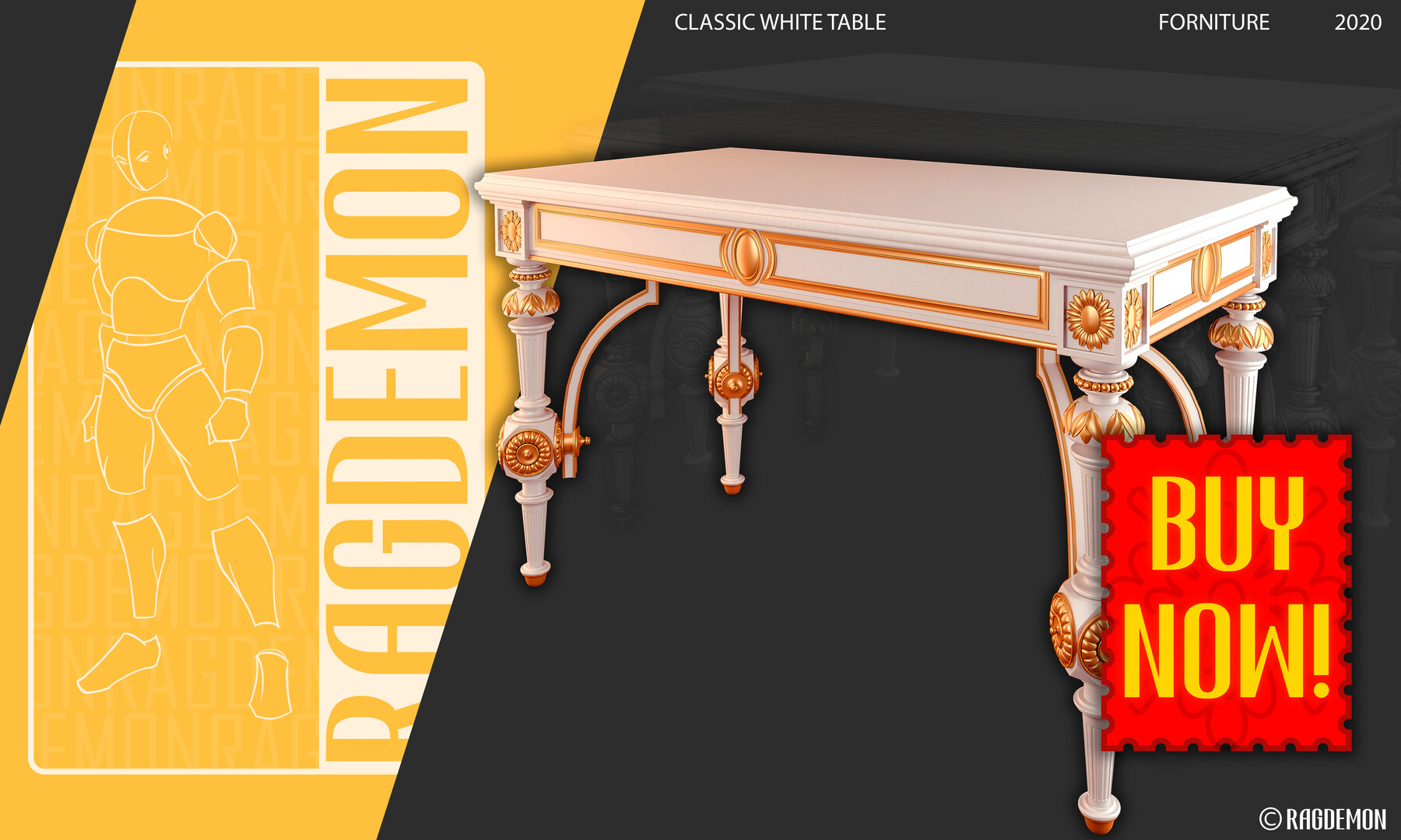 ArtStation - classic white table | Resources