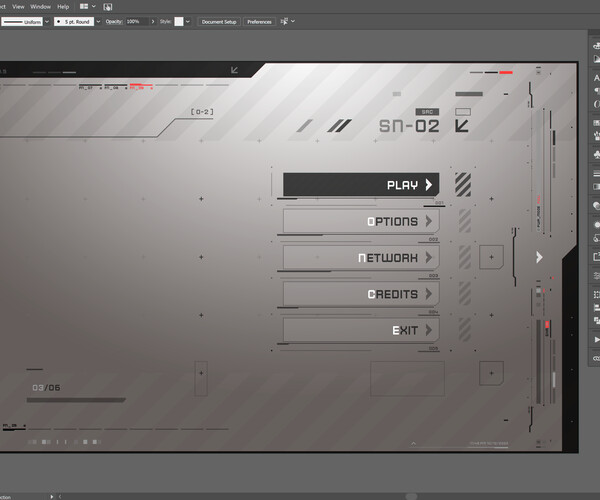 ArtStation - FUI / UI - App / Game Main Menu Cyberpunk style template | Game Assets
