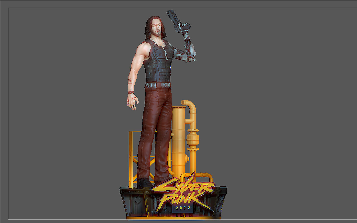 ArtStation - JOHNNY SILVERHAND STATUE CYBERPUNK 2077 GAME CHARACTER ...