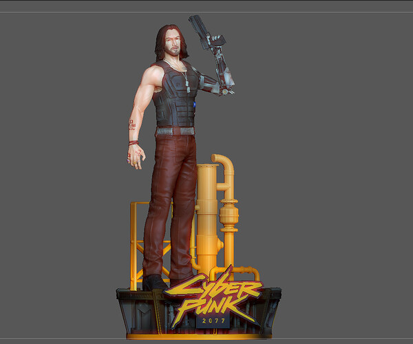 ArtStation - JOHNNY SILVERHAND STATUE CYBERPUNK 2077 GAME CHARACTER ...