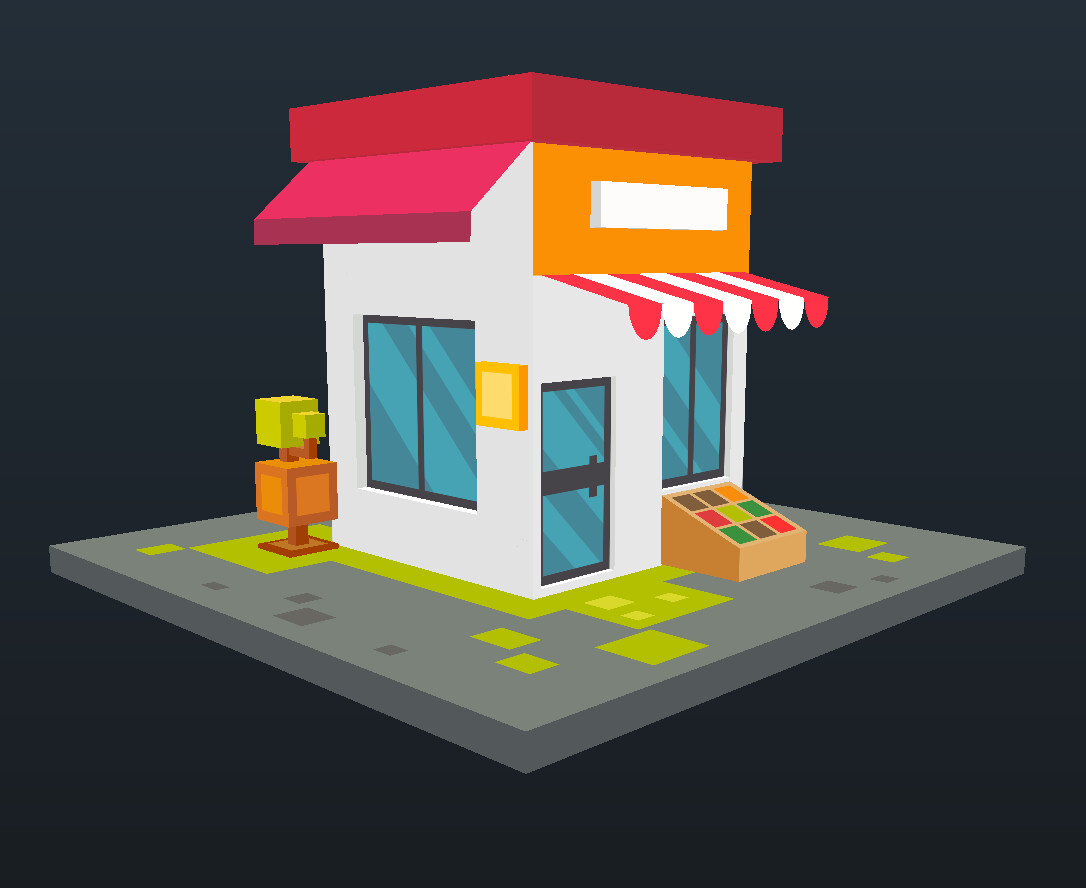 ArtStation - Low Poly Shop | Game Assets
