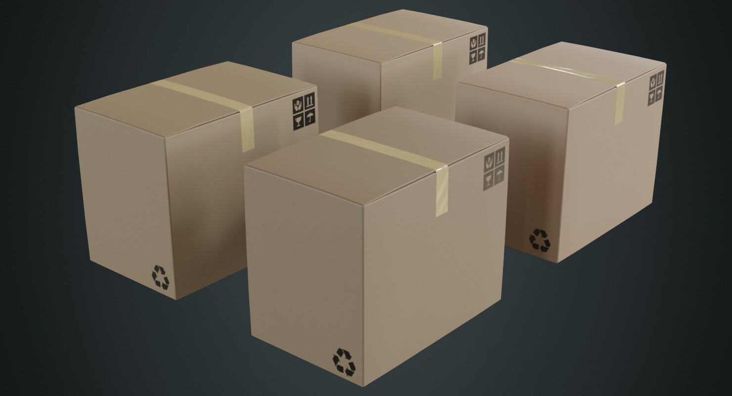 ArtStation - Cardboard Box 1A | Game Assets