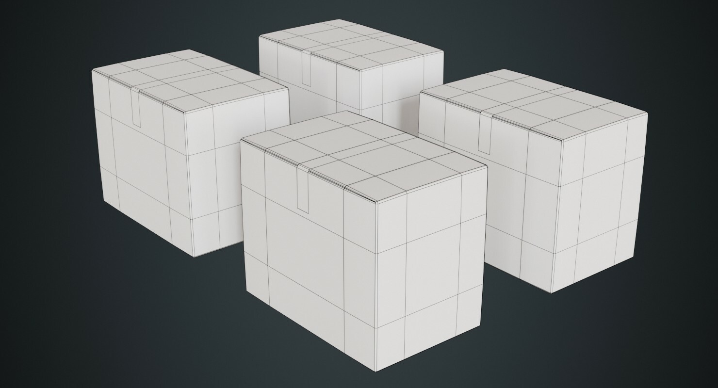 ArtStation - Cardboard Box 1A | Game Assets
