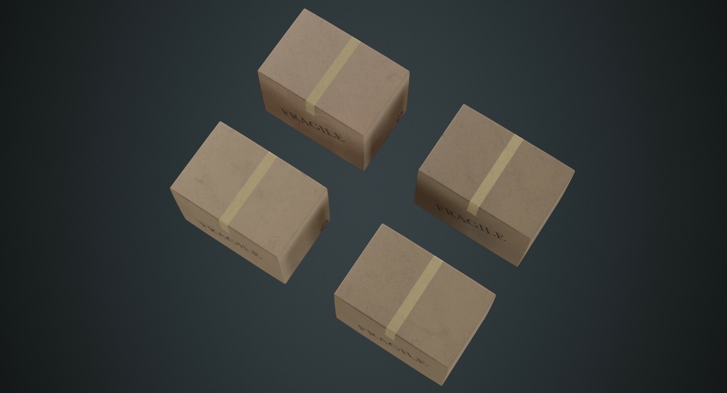 ArtStation - Cardboard Box 1B | Game Assets