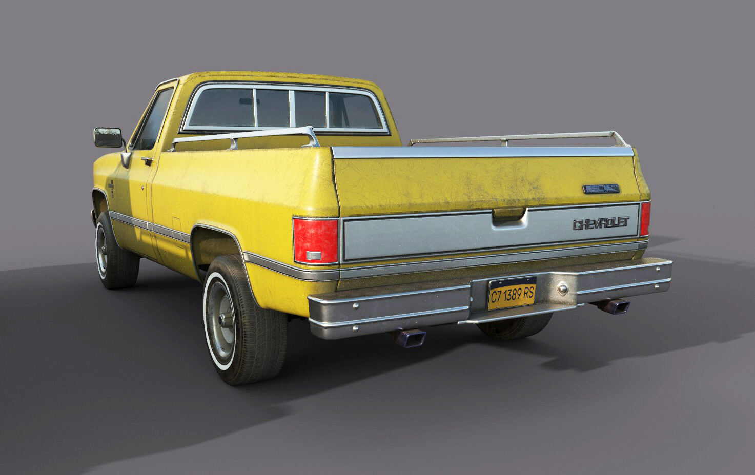 ArtStation - Chevrolet C10 1982 Yellow Game Ready | Game Assets