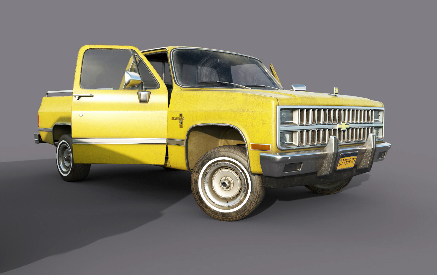 ArtStation - Chevrolet C10 1982 Yellow Game Ready | Game Assets