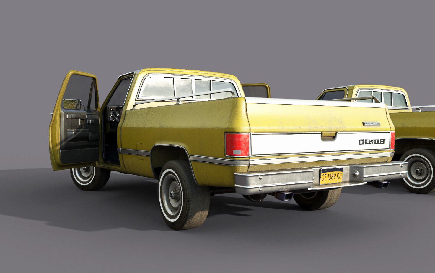 ArtStation - Chevrolet C10 1982 Yellow Game Ready | Game Assets