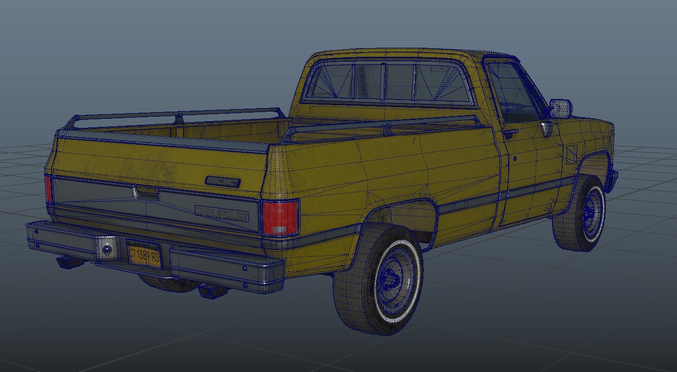 ArtStation - Chevrolet C10 1982 Yellow Game Ready | Game Assets