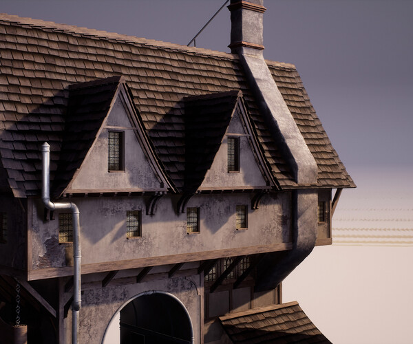 ArtStation - Old House Creation for Game in Blender & Substance ...