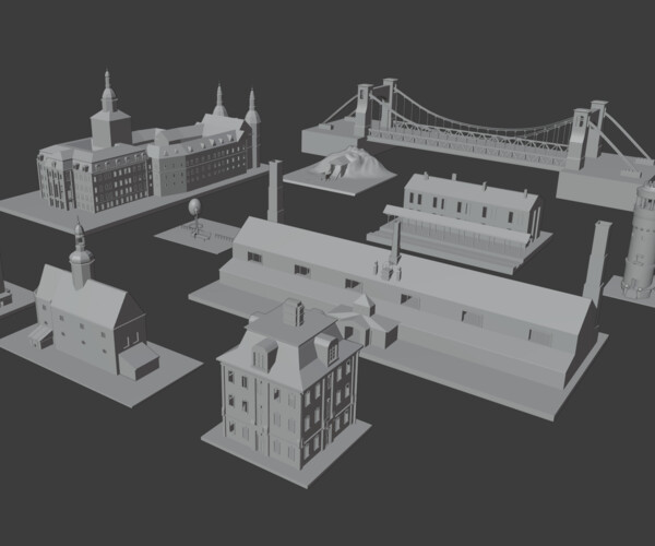 ArtStation - Low Poly Building Pack | Game Assets