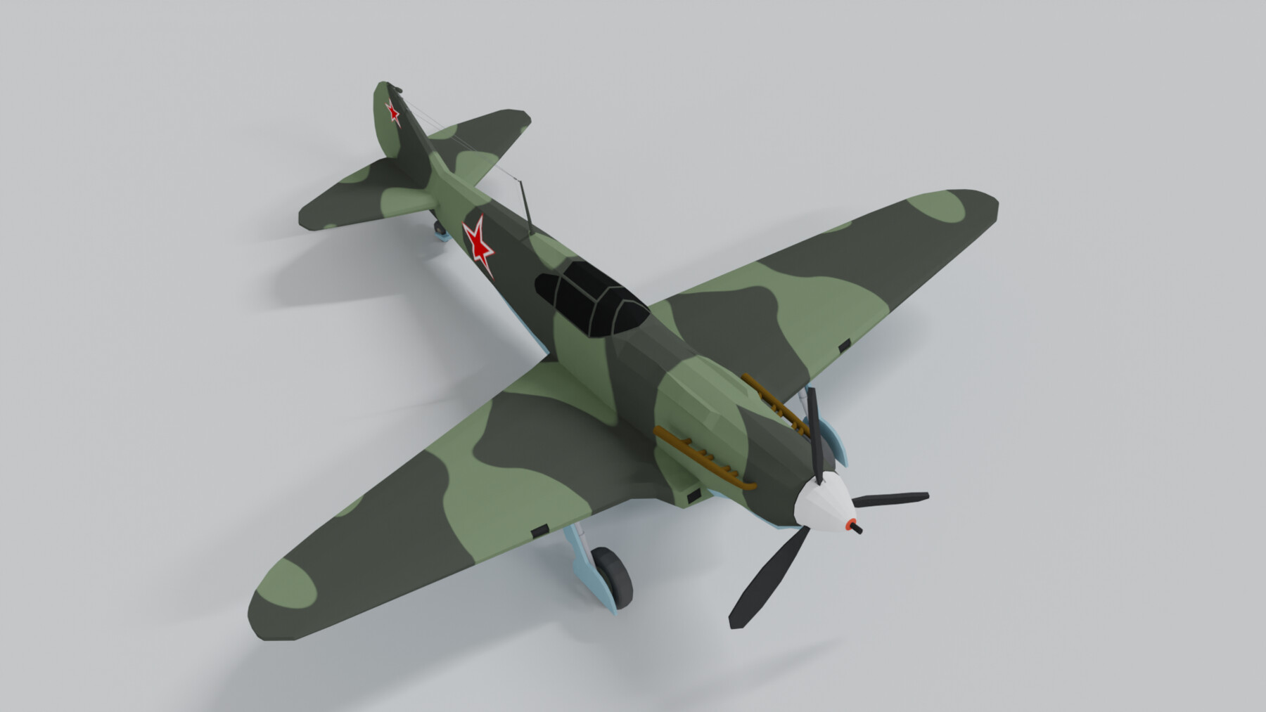 ArtStation - Low Poly Cartoon LaGG-3 WWII Airplane | Game Assets