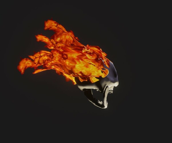 ArtStation - Fire Skull Head - Caveira de Fogo Low-poly 3D model | Game ...