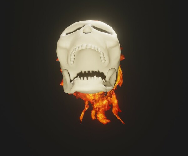 ArtStation - Fire Skull Head - Caveira de Fogo Low-poly 3D model | Game ...