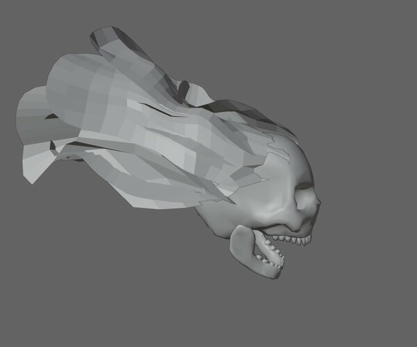 ArtStation - Fire Skull Head - Caveira de Fogo Low-poly 3D model | Game ...