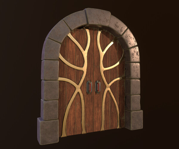 ArtStation - Fantasy Door Low-poly 3D model | Game Assets