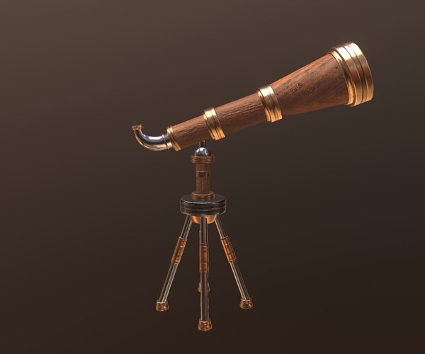 ArtStation - Old Telescope Low-poly 3D model | Game Assets