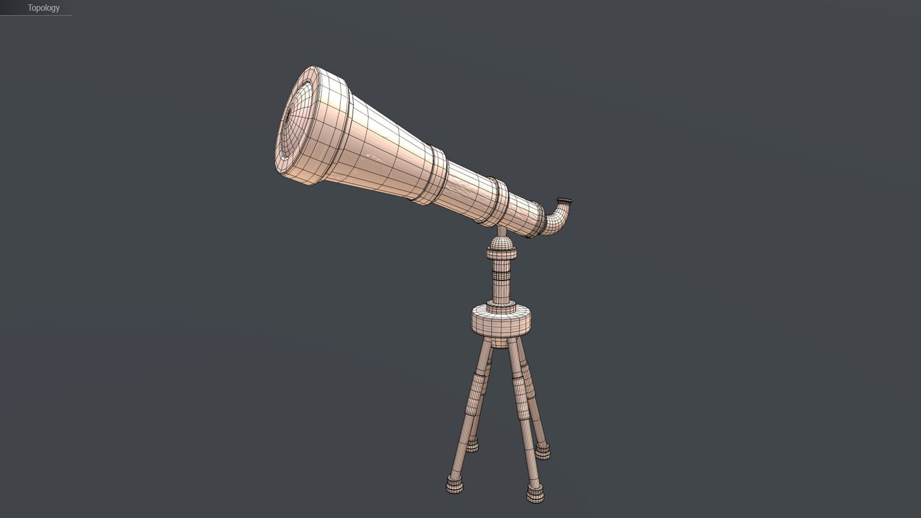 ArtStation - Old Telescope Low-poly 3D model | Game Assets