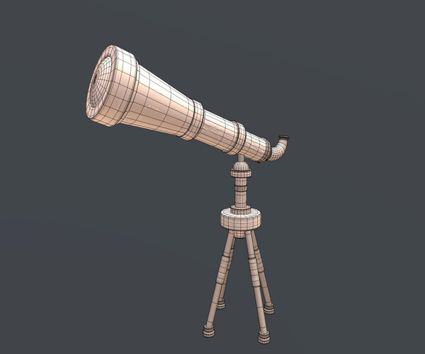ArtStation - Old Telescope Low-poly 3D model | Game Assets