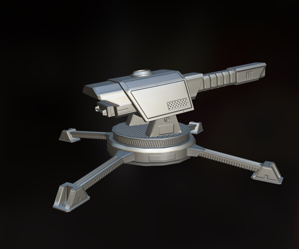 ArtStation - Sci Fi Turret Low-poly 3D model | Game Assets