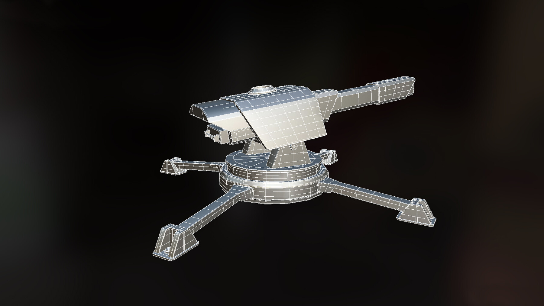 ArtStation - Sci Fi Turret Low-poly 3D model | Game Assets