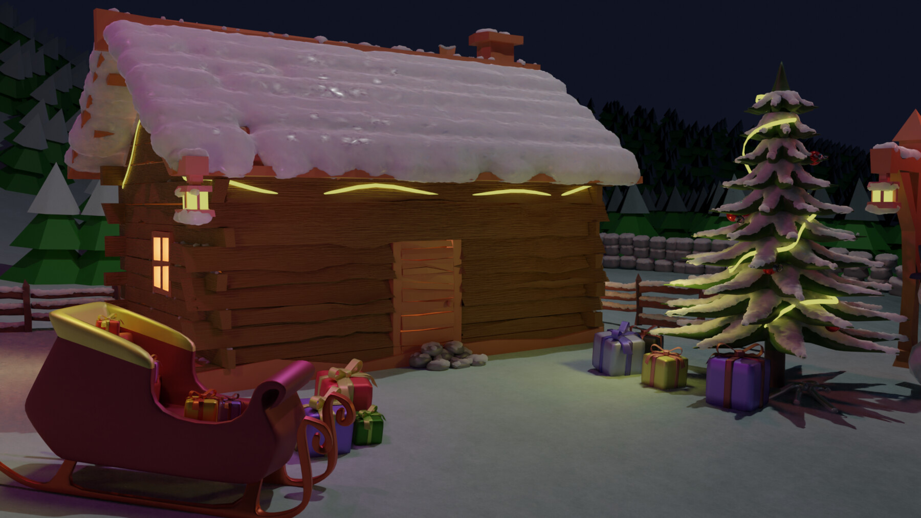 ArtStation - Christmas house 3D model | Resources