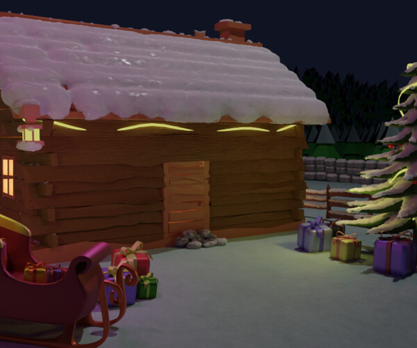 ArtStation - Christmas house 3D model | Resources