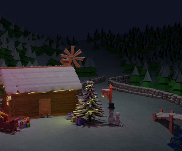 ArtStation - Christmas house 3D model | Resources