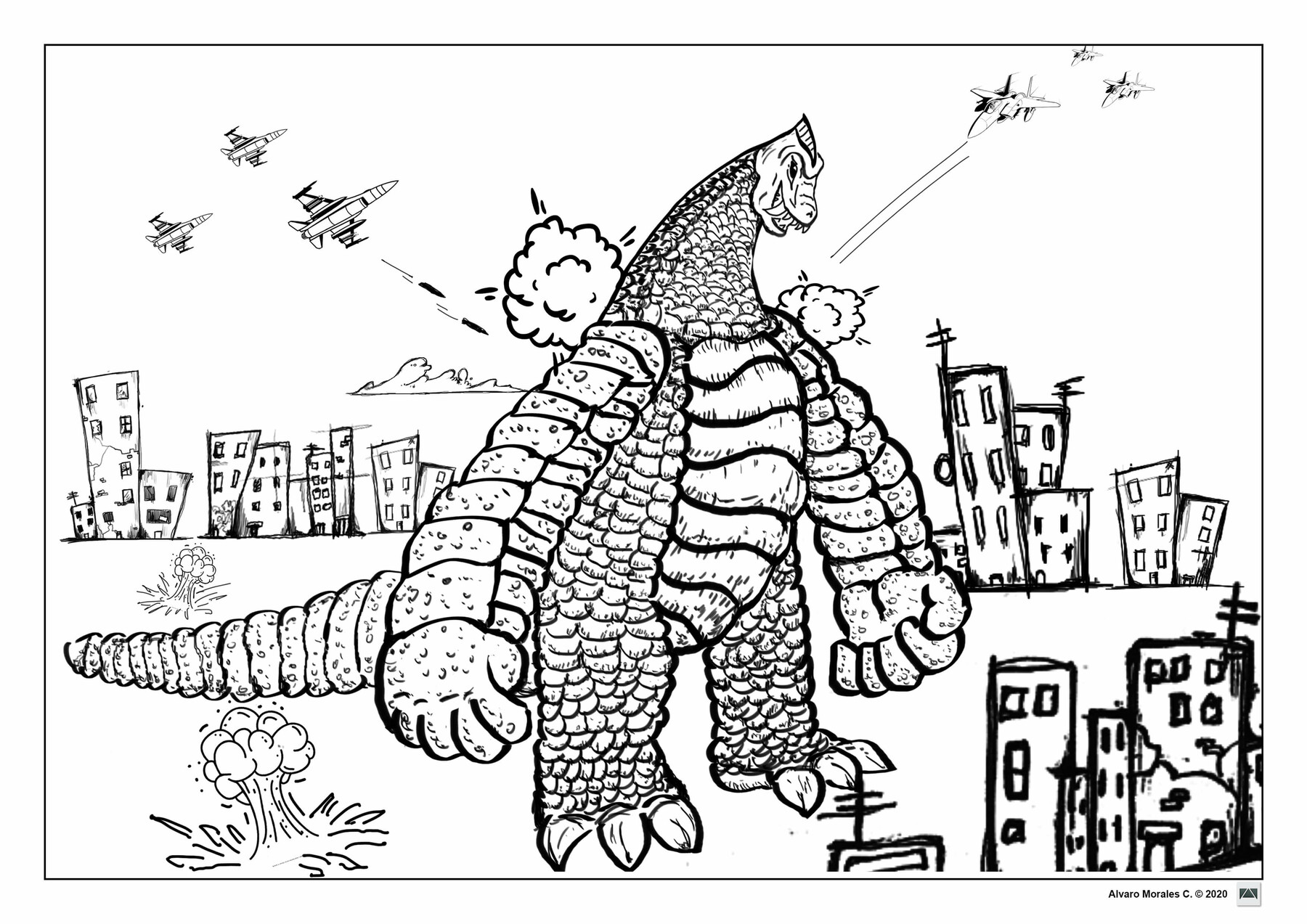 ArtStation - Classic Kaijus - Coloring Book I | Books & Comics
