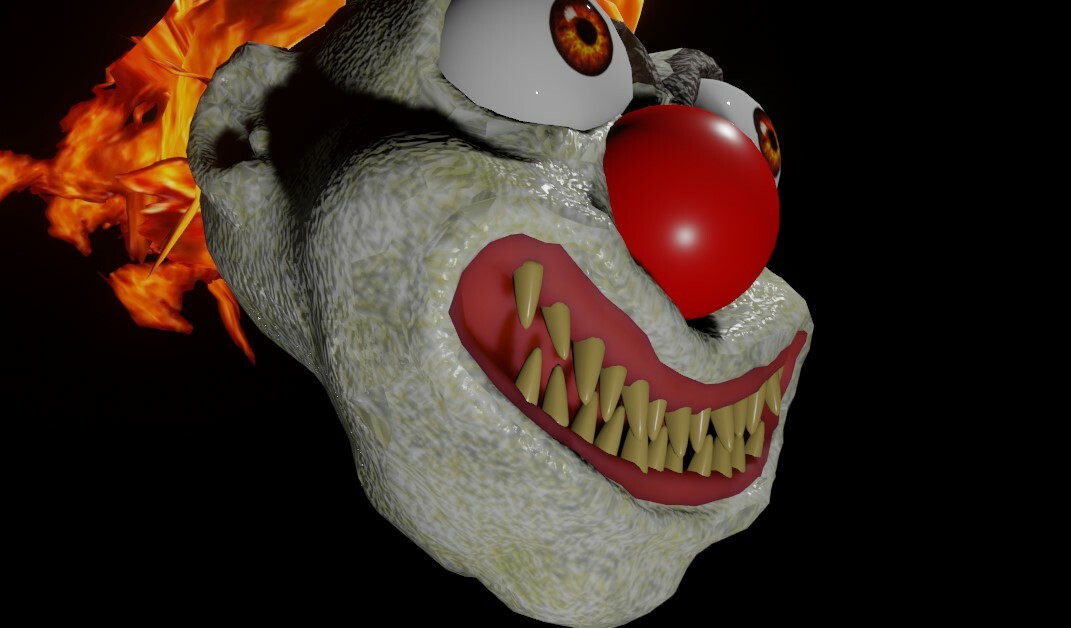 ArtStation - Fire Clown Head - Palhaco de Fogo Low-poly 3D model | Game ...