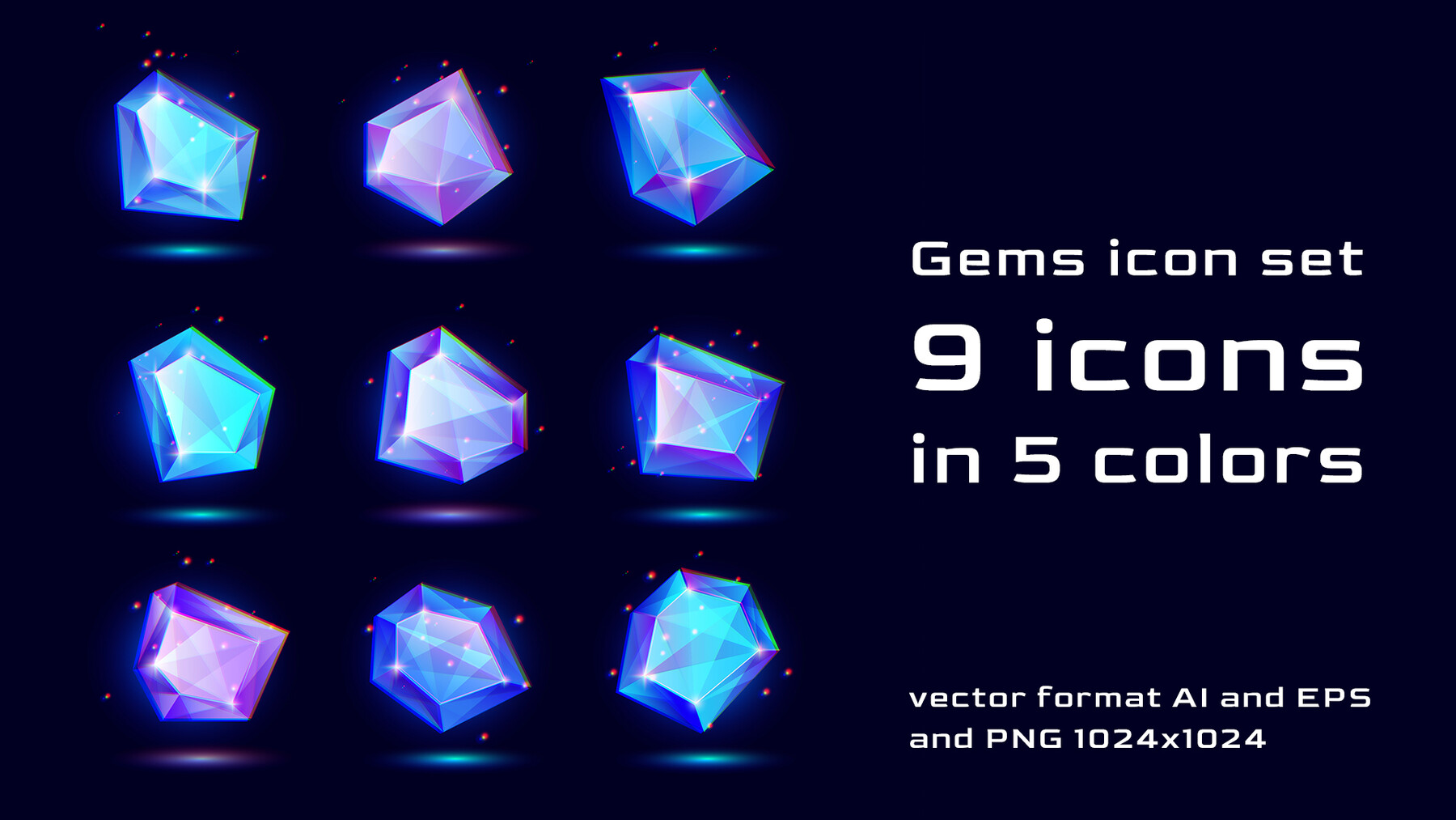 ArtStation - Gems icon Vector Set | Game Assets