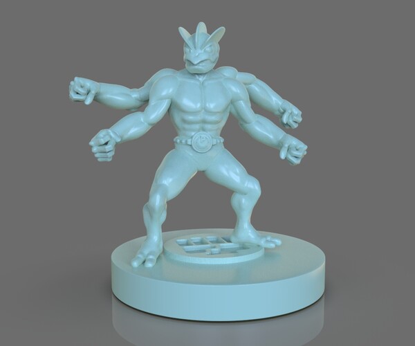 ArtStation - Pokemon Machamp Figurine and ZBrush Timelapse 3D print ...