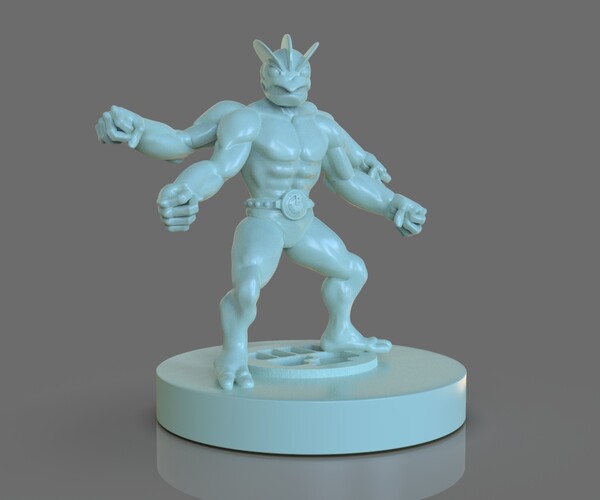 ArtStation - Pokemon Machamp Figurine and ZBrush Timelapse 3D print ...