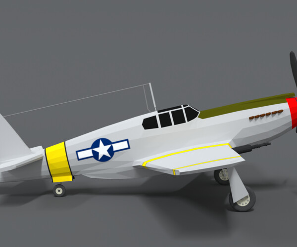 ArtStation - Low Poly Cartoon North American P-51 Mustang | Game Assets