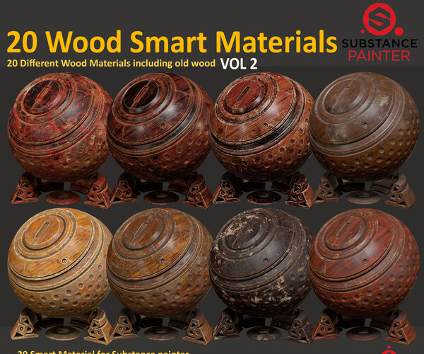 ArtStation - 20 Wood Smart Materials - Vol 2 | Resources