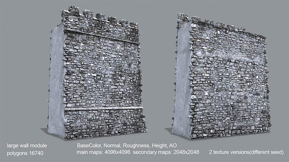 ArtStation - Modular Medieval Wall Set for Concept Art and Illustration ...