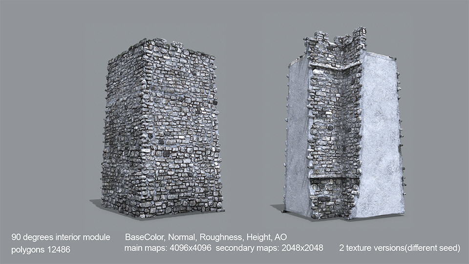 ArtStation - Modular Medieval Wall Set for Concept Art and Illustration ...