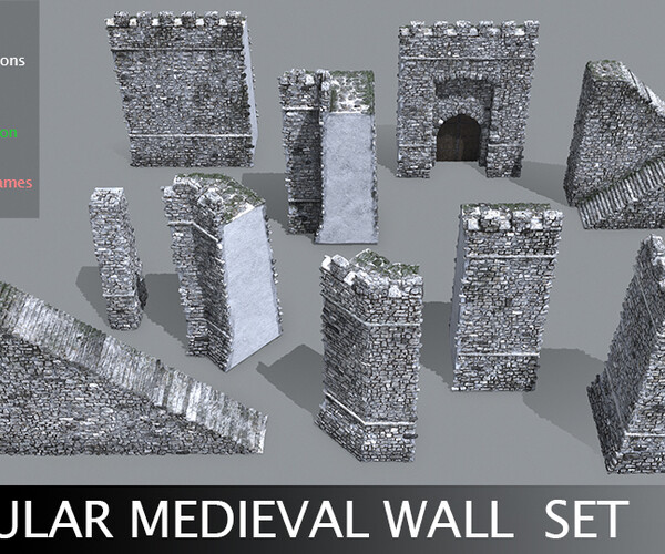 ArtStation - Modular Medieval Wall Set for Concept Art and Illustration ...
